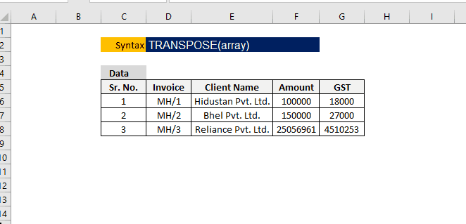 How to Use Excel Transpose Function? | EduTaxTuber