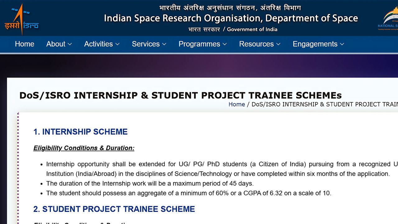 ISRO Internship 2025: Eligibility, Duration, And Application Process ...